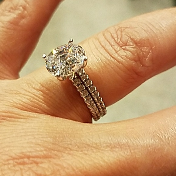 Jewelry | 2ct Oval Engagement Ring Wedding Band 2pc Set | Poshmark